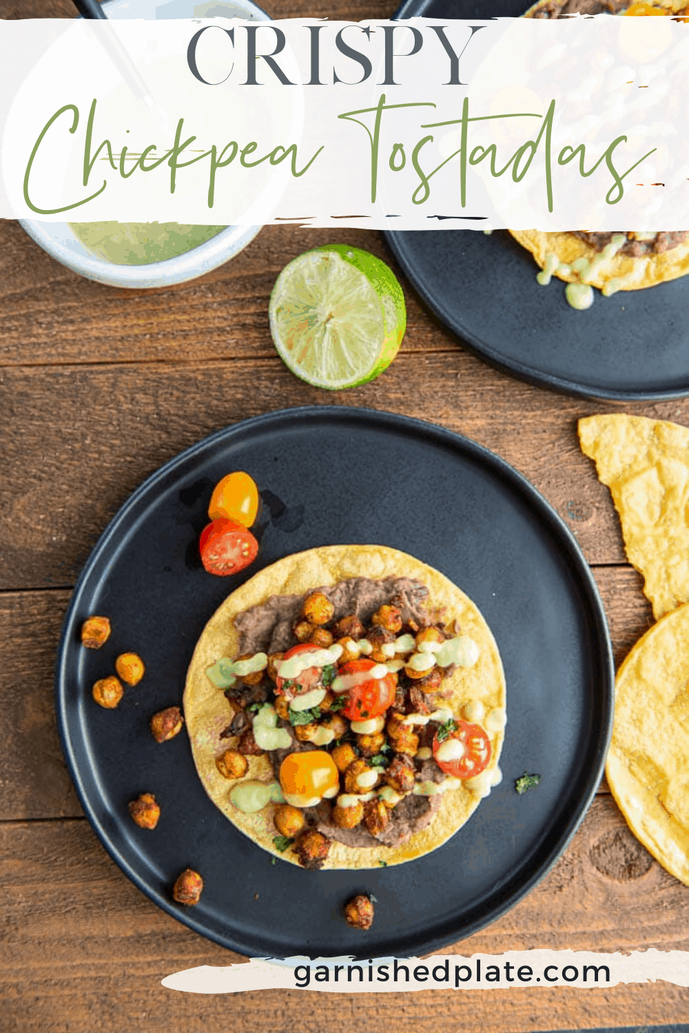 Crispy Chickpea Tostadas - Garnished Plate