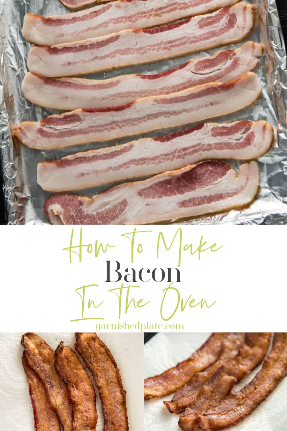 How to Make Bacon in the Oven - Garnished Plate