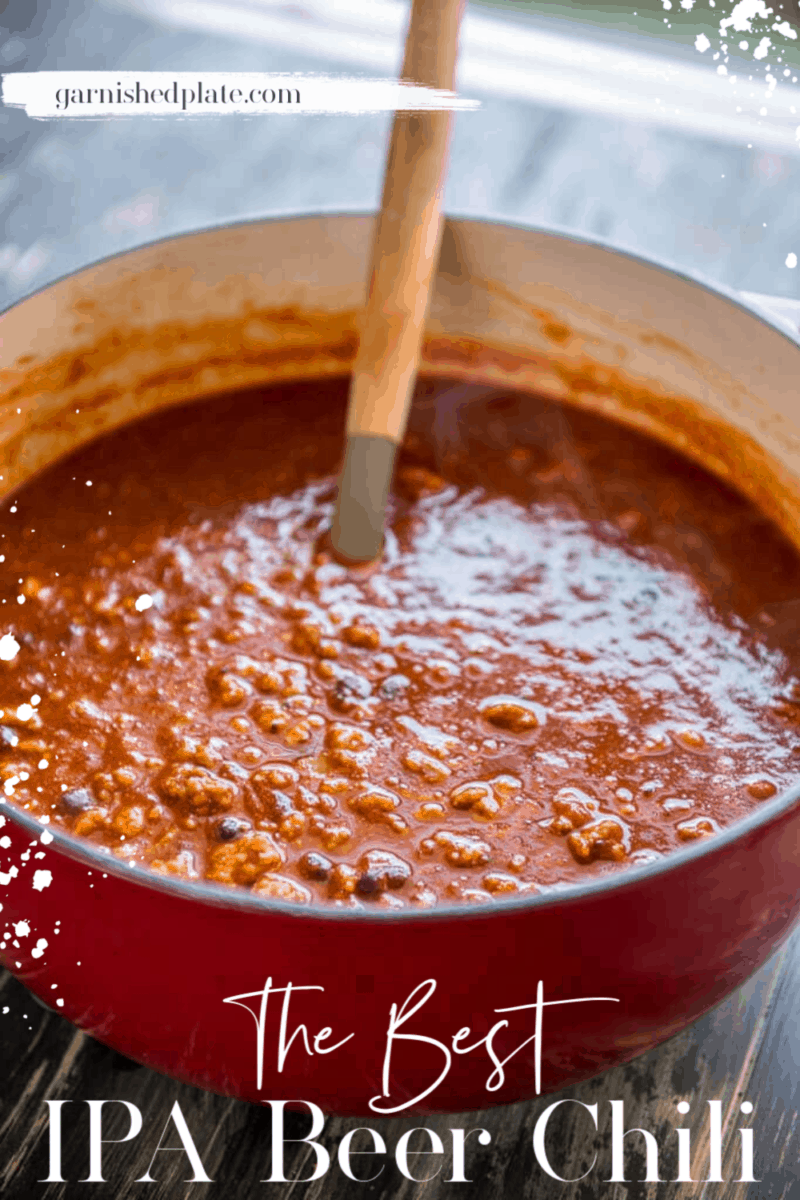 The Best IPA Beer Chili - Garnished Plate