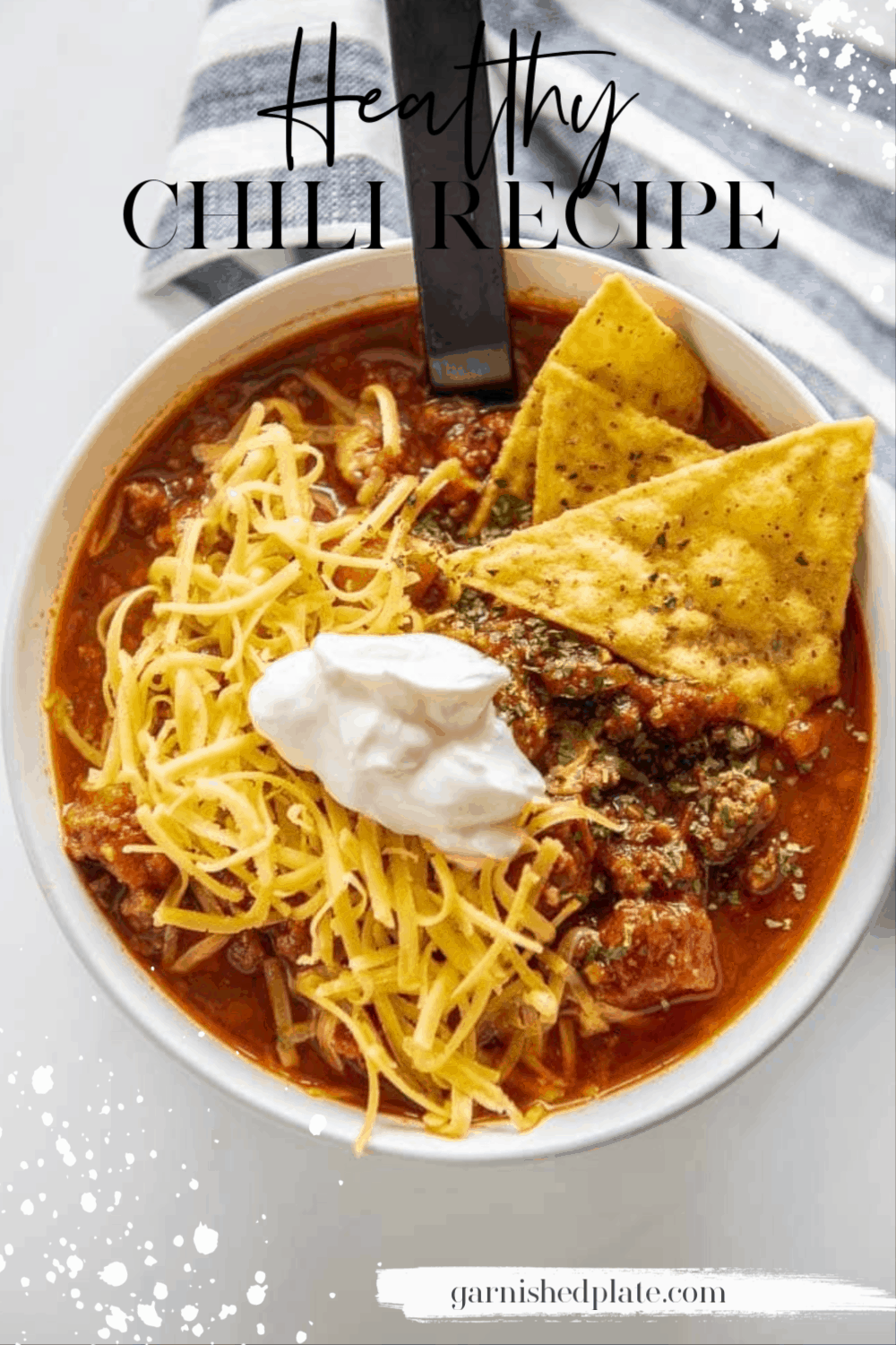 Healthy Chili Recipe - Garnished Plate
