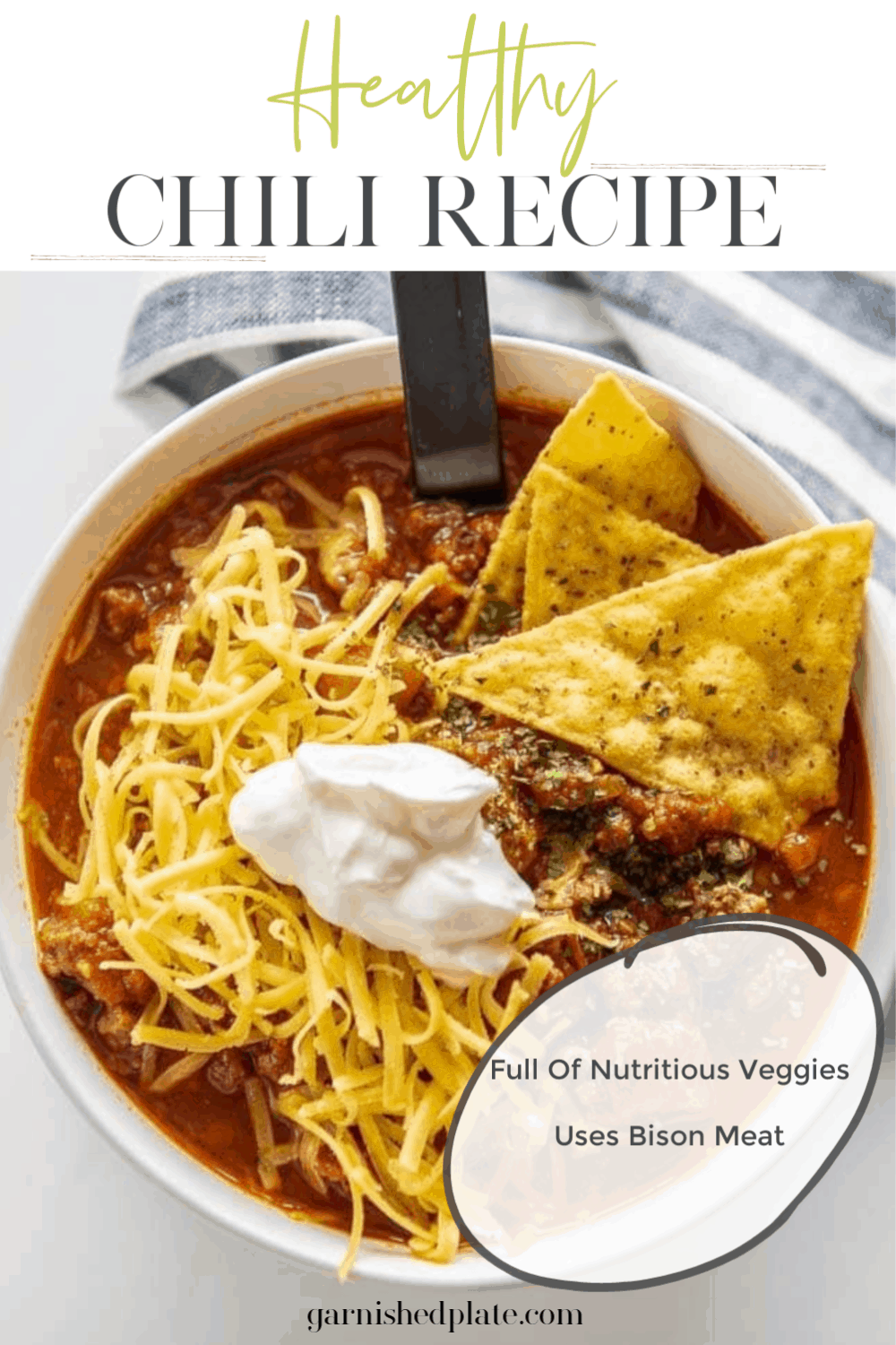 Healthy Chili Recipe - Garnished Plate