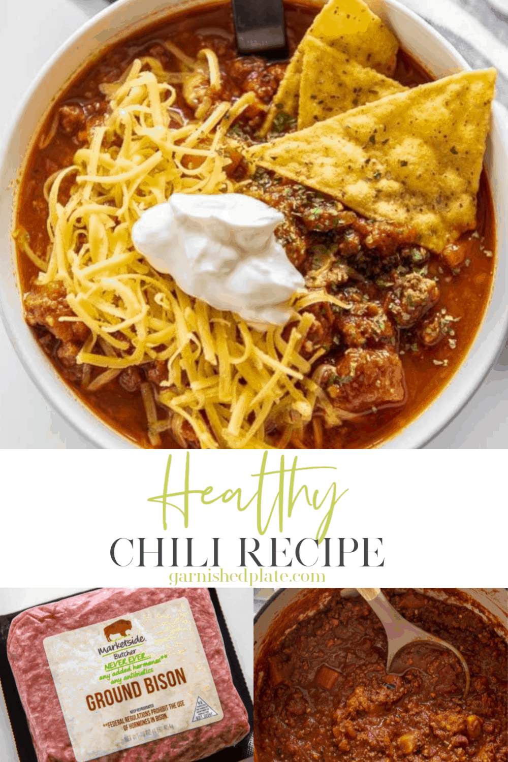 Healthy Chili Recipe - Garnished Plate