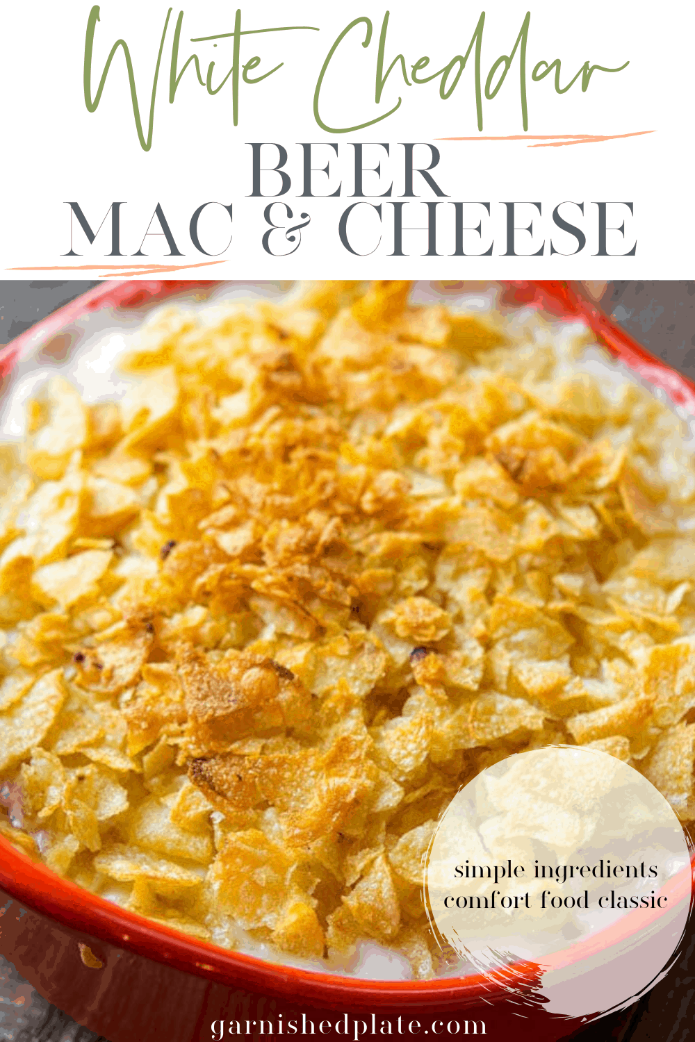 White Cheddar Beer Mac & Cheese - Garnished Plate