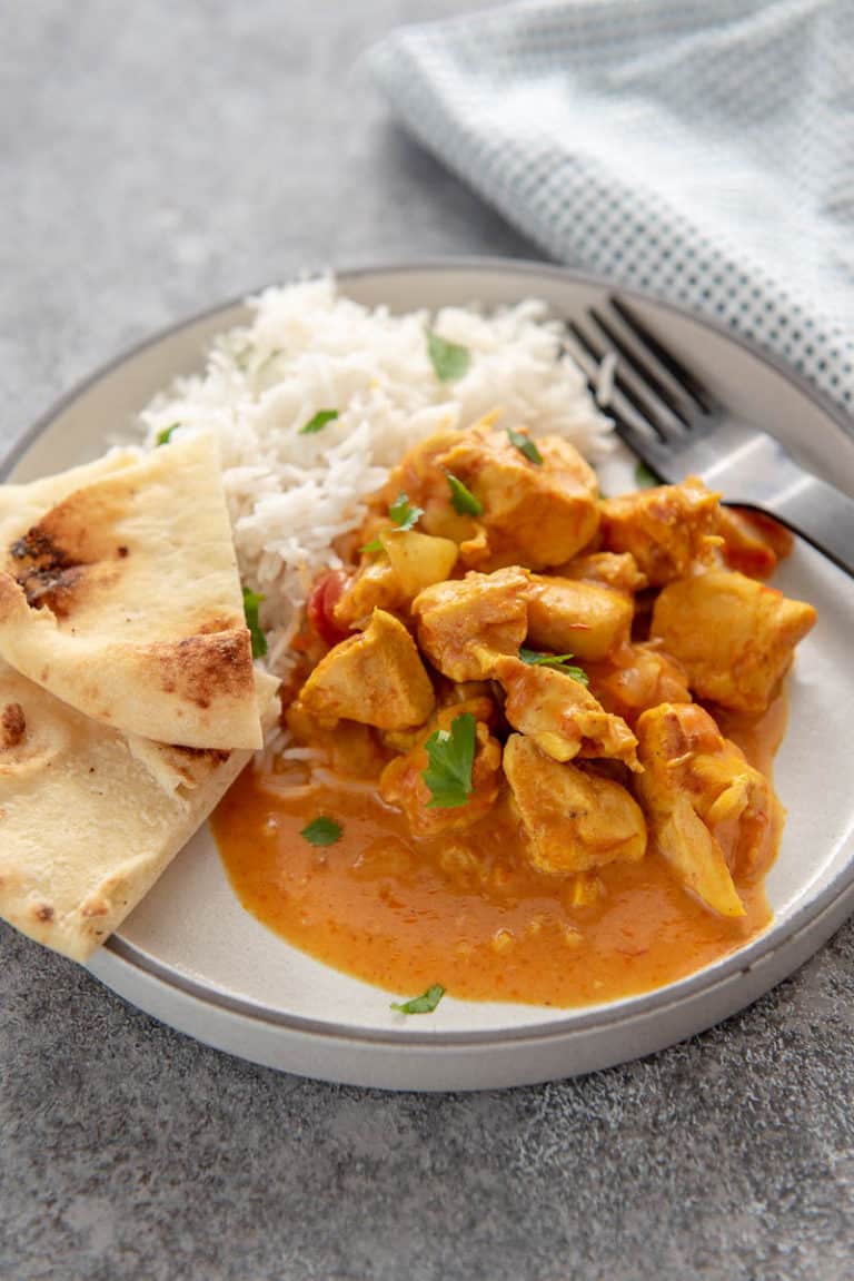 Instant Pot Butter Chicken - Garnished Plate