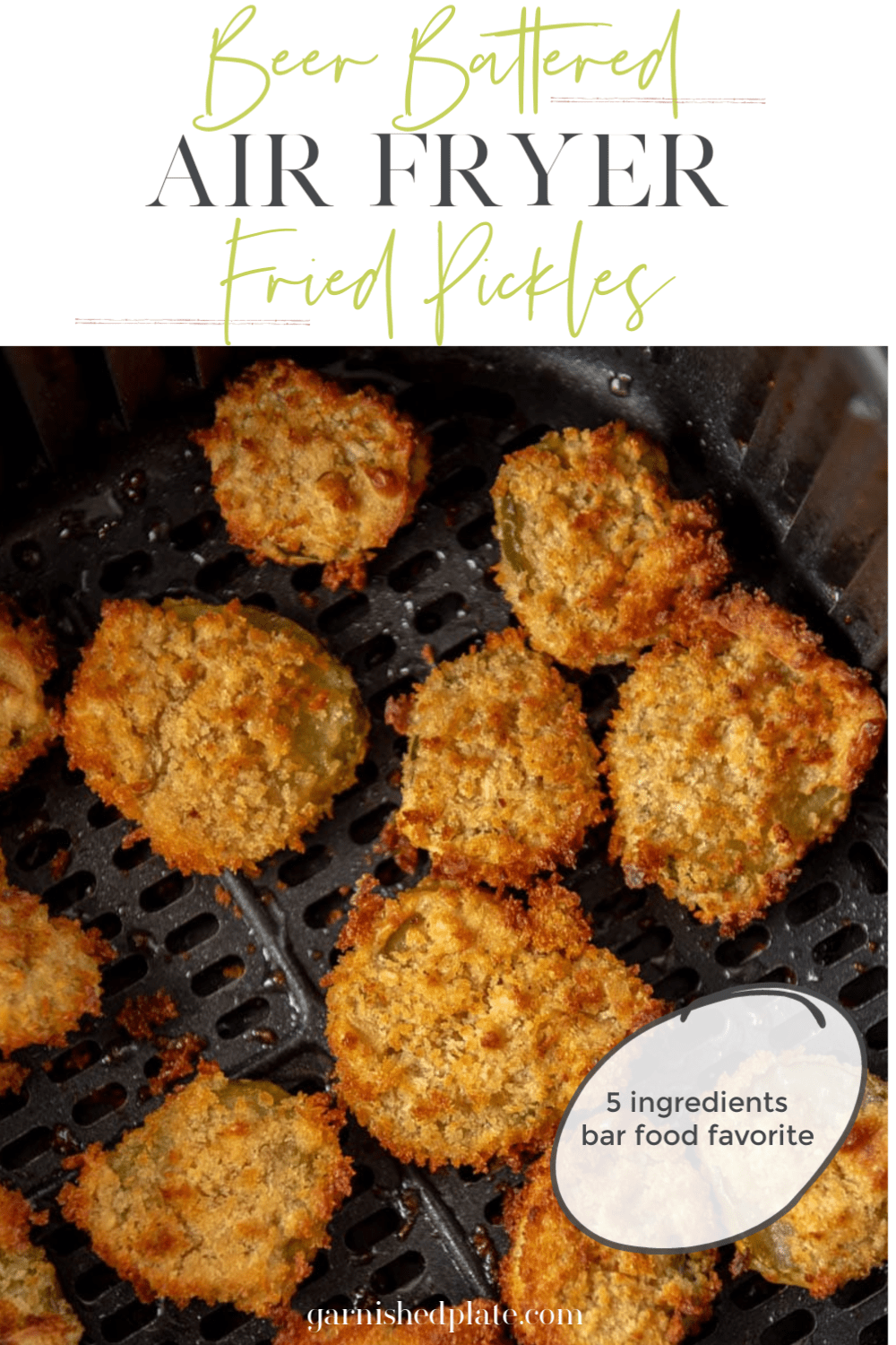 Beer Battered Air Fryer Fried Pickles - Garnished Plate