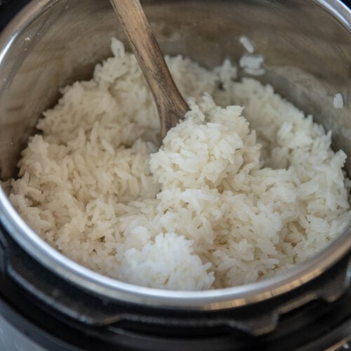 Instant Pot Jasmine Rice - Garnished Plate