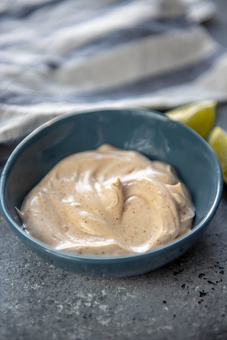 Chipotle Lime Mayo - Garnished Plate