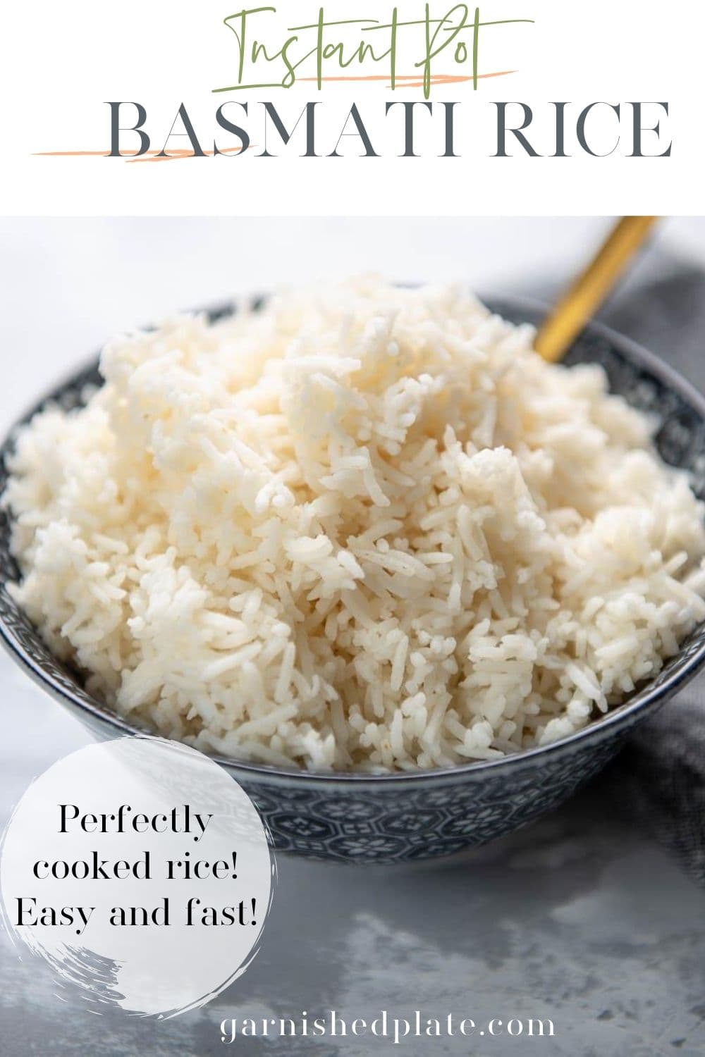 Instant Pot Basmati Rice - Garnished Plate