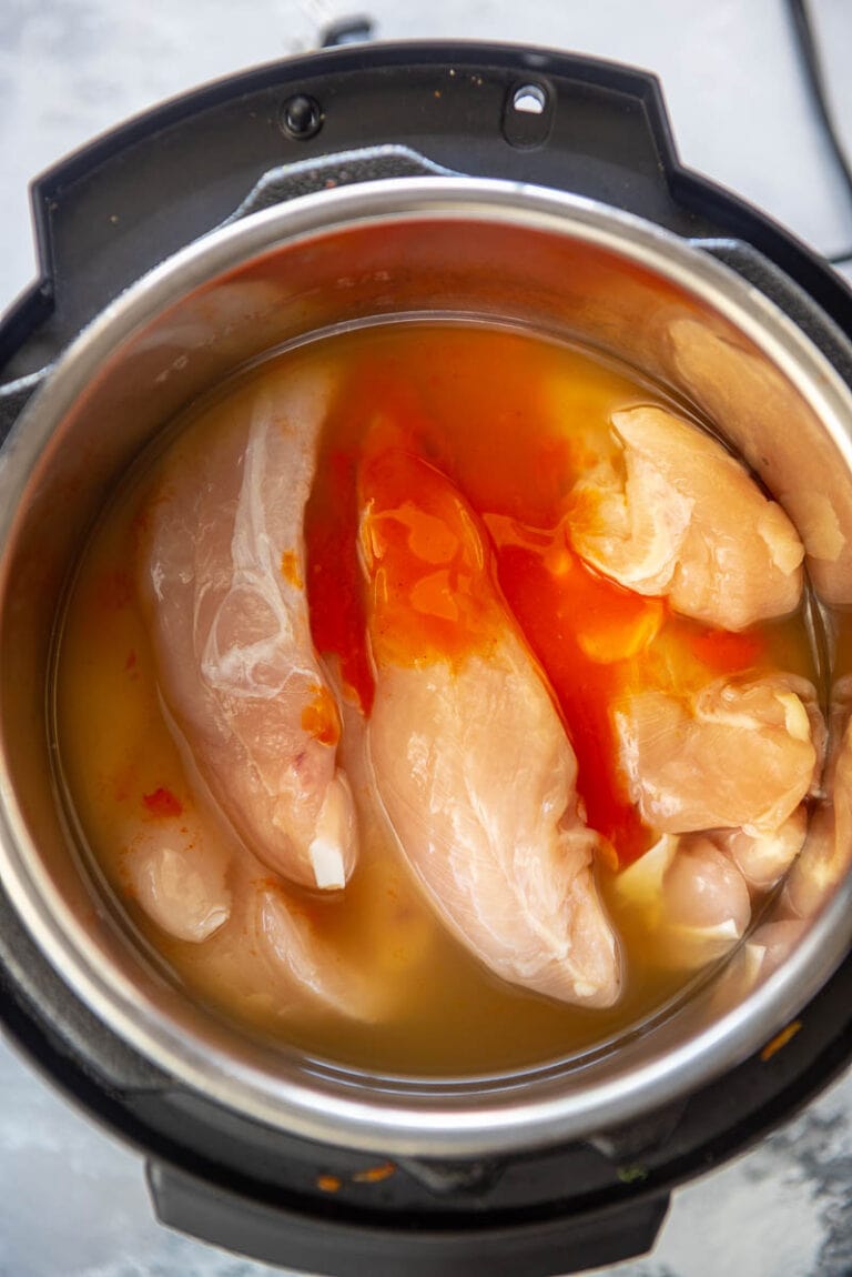 Instant Pot Buffalo Chicken - Garnished Plate