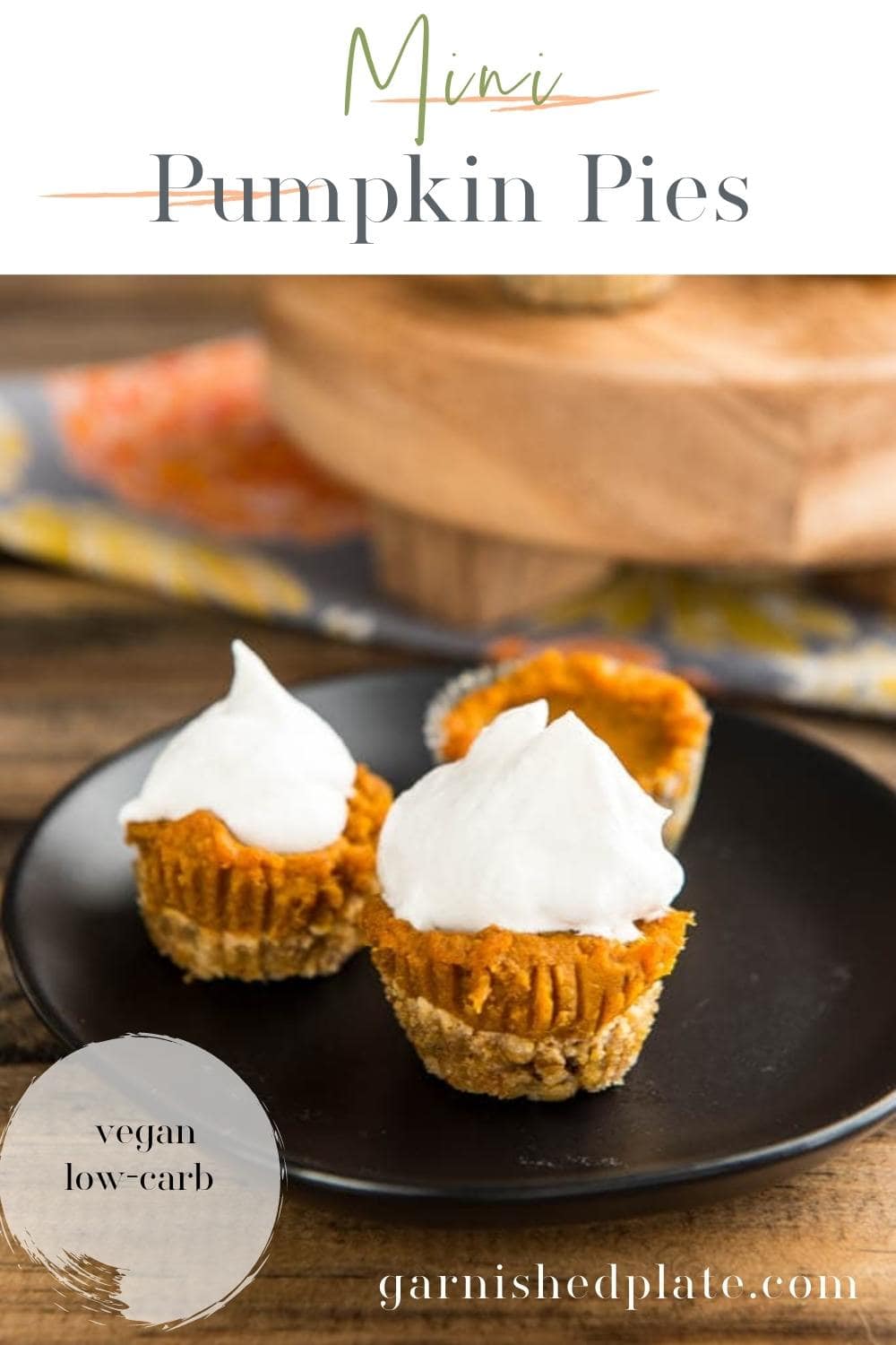 Mini Pumpkin Pies - Garnished Plate