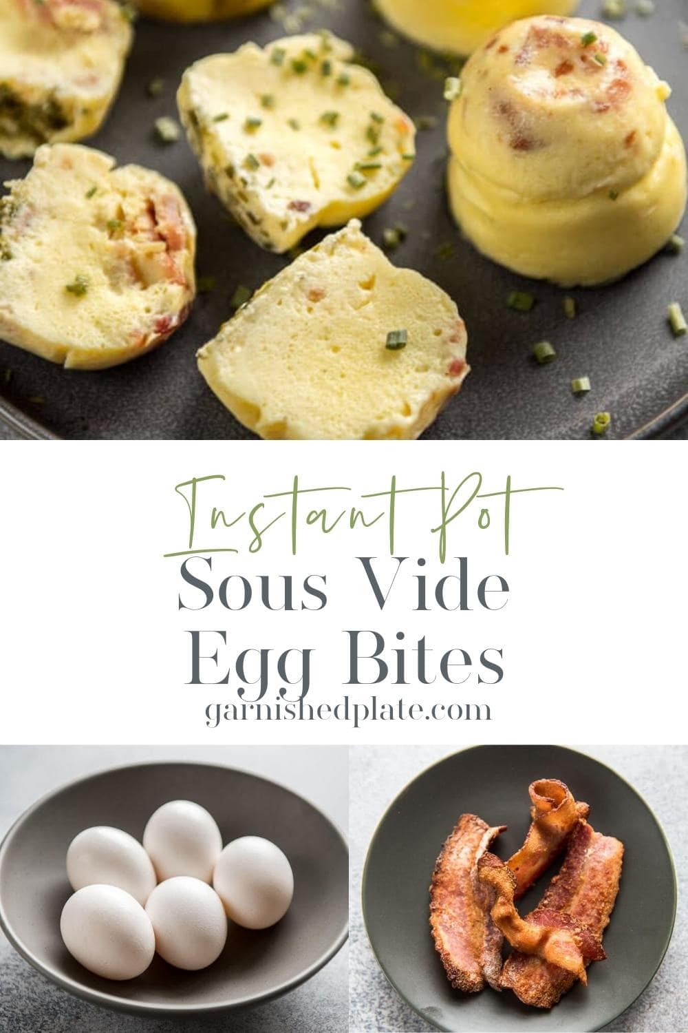 Instant Pot Sous Vide Egg Bites Garnished Plate