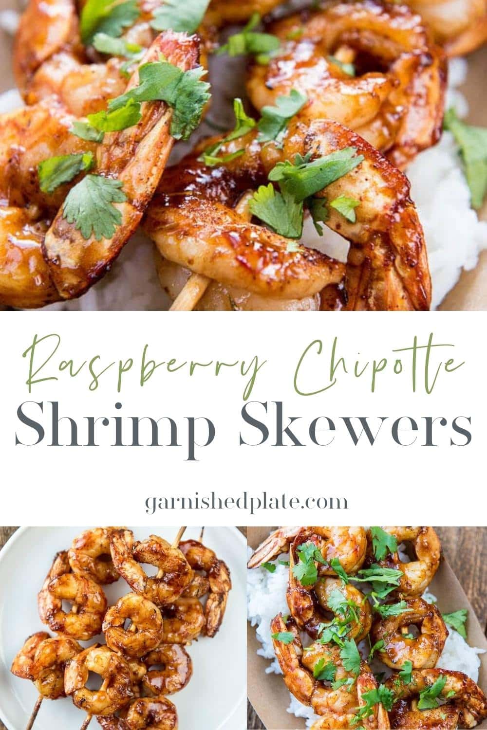 Raspberry Chipotle Shrimp Skewers - Garnished Plate