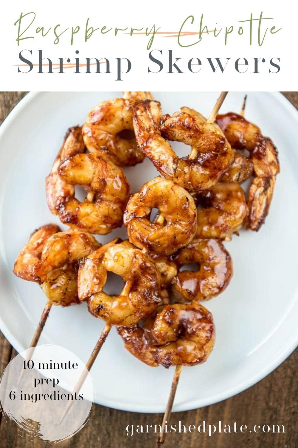 Raspberry Chipotle Shrimp Skewers - Garnished Plate