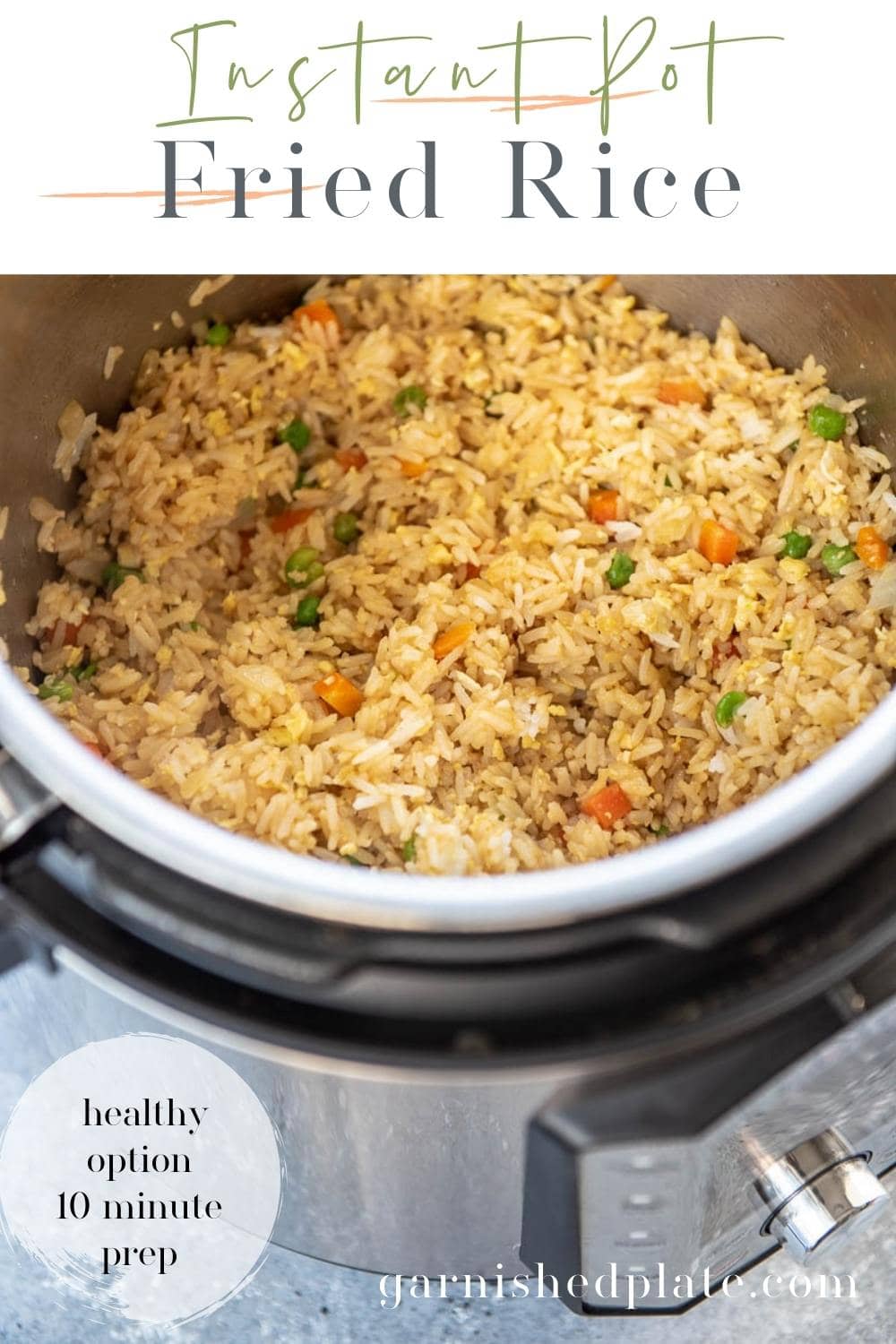 Instant Pot Fried Rice - Garnished Plate