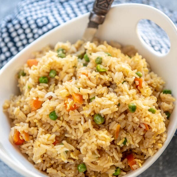 Instant Pot Fried Rice - Garnished Plate