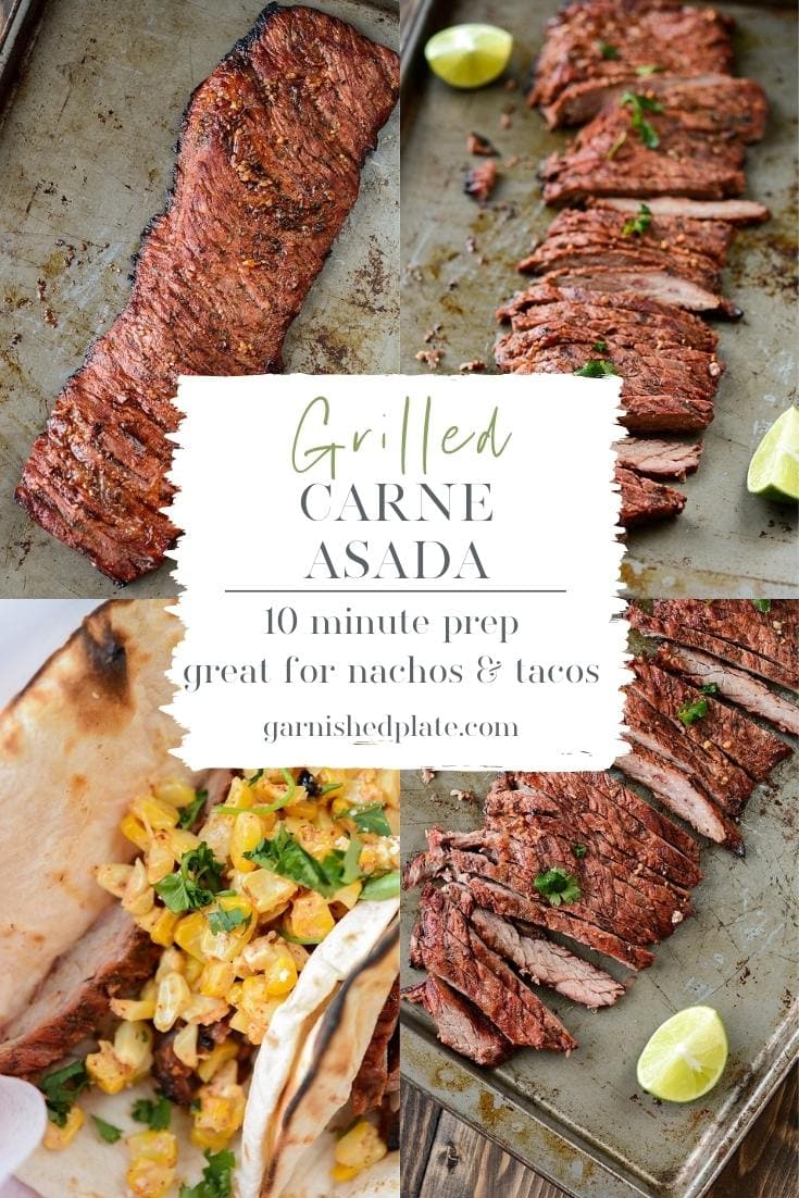 How to make Carne Asada on the Grill - Garnished Plate