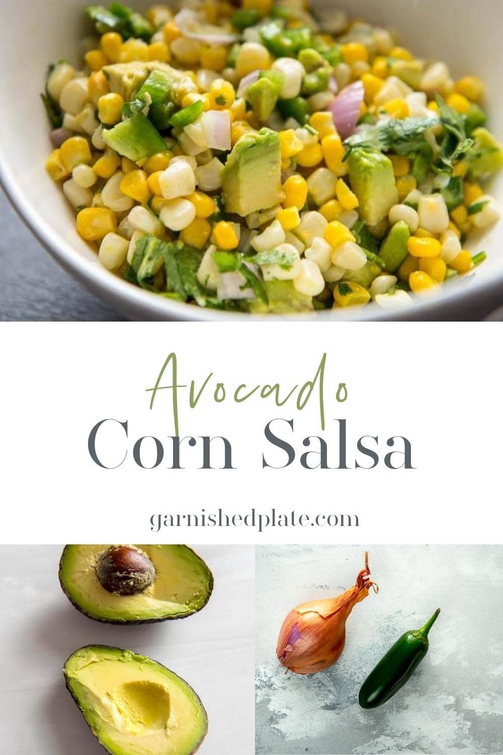 Avocado Corn Salsa - Garnished Plate