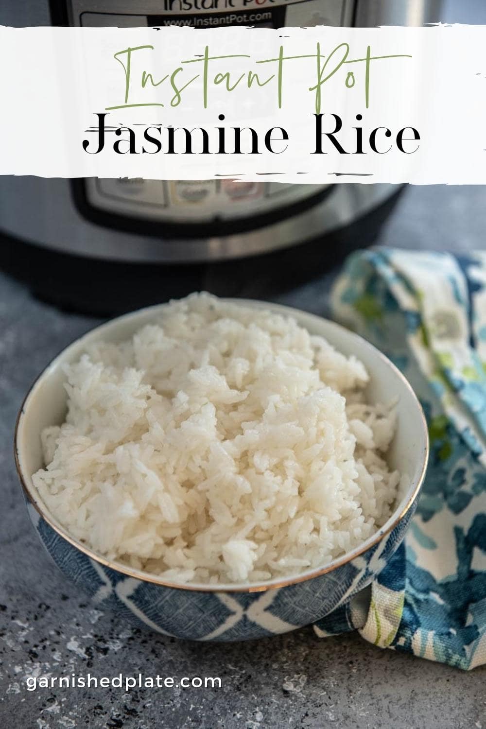 Instant Pot Jasmine Rice - Garnished Plate