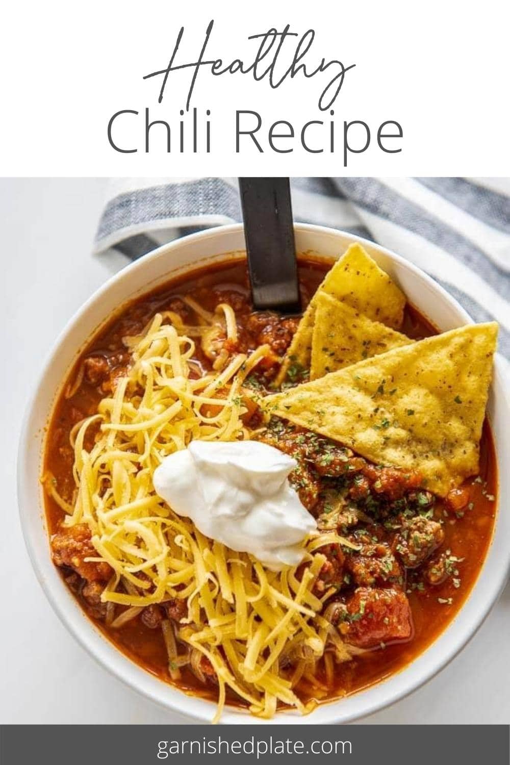 Healthy Chili Recipe - Garnished Plate