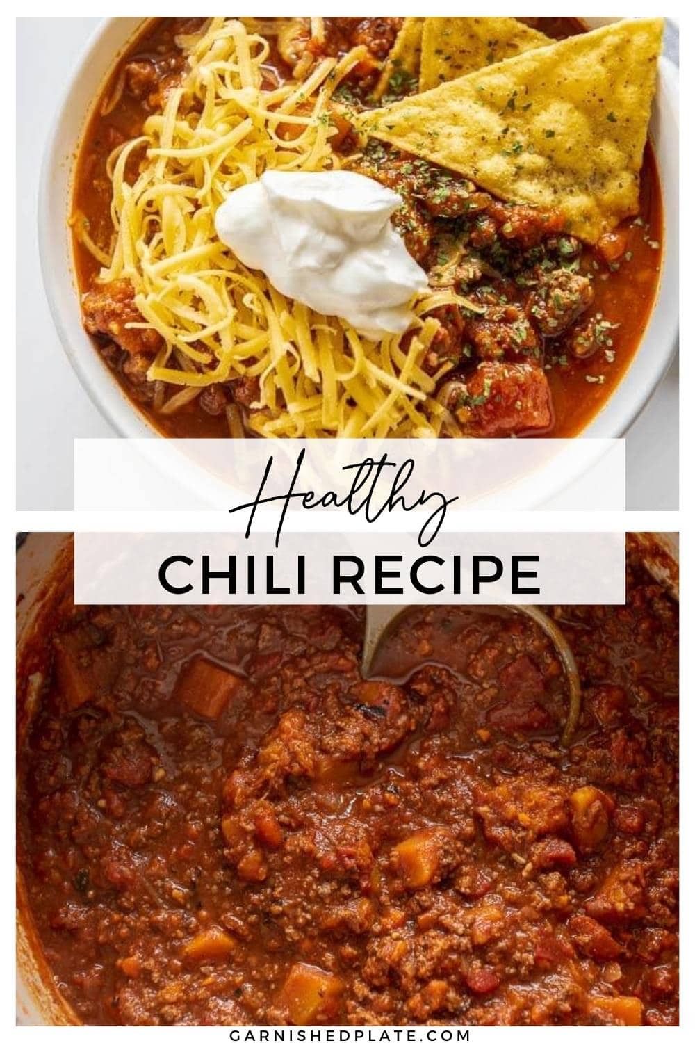 Healthy Chili Recipe - Garnished Plate