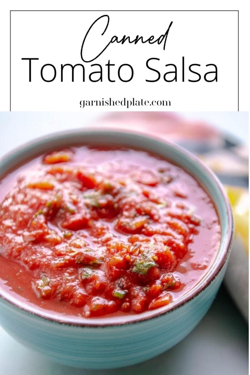Canned Tomato Salsa - Garnished Plate