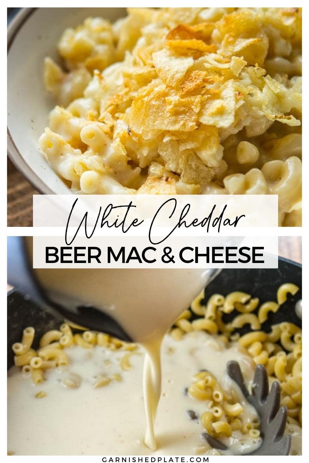 White Cheddar Beer Mac & Cheese - Garnished Plate