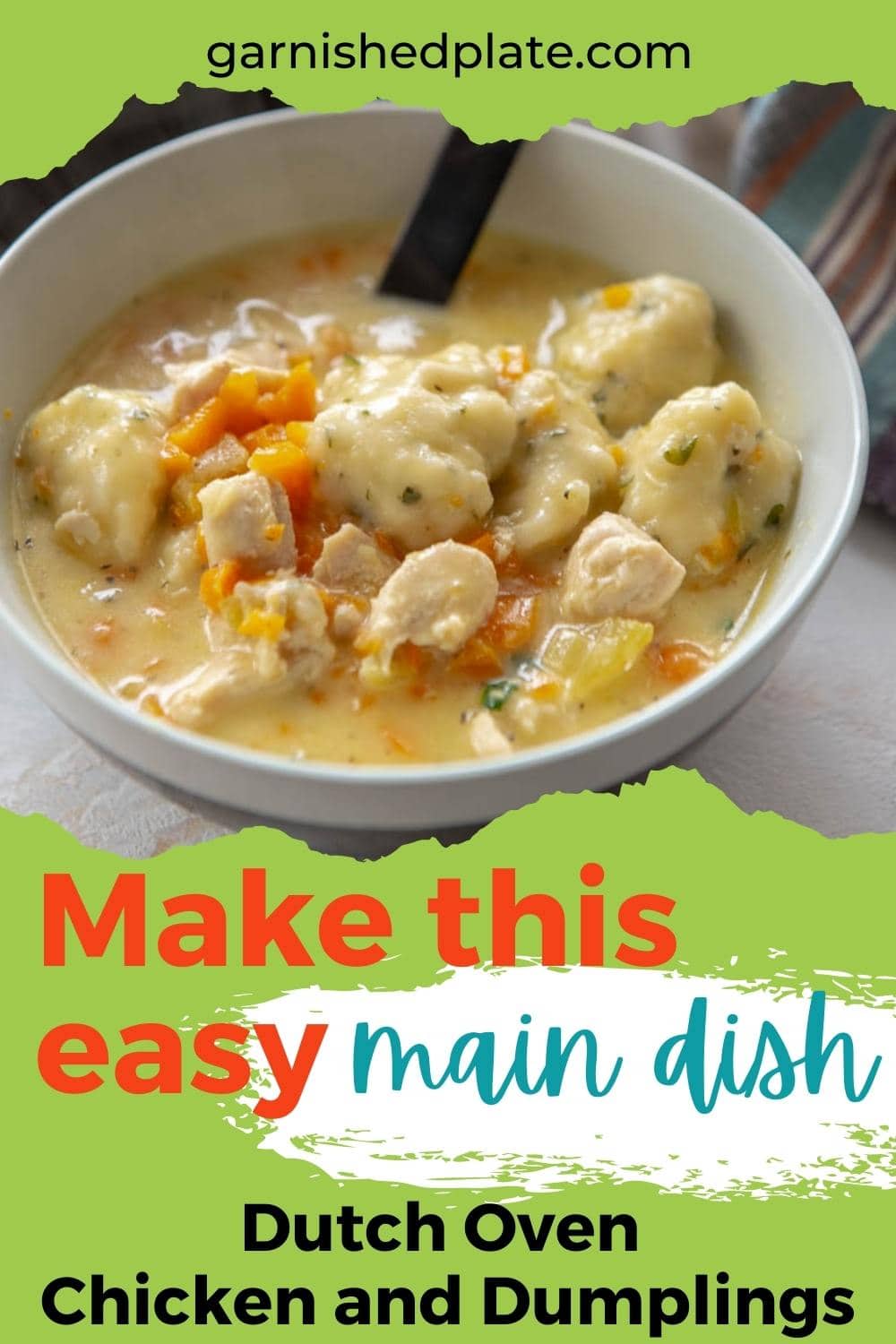 Dutch Oven Chicken and Dumplings - Garnished Plate