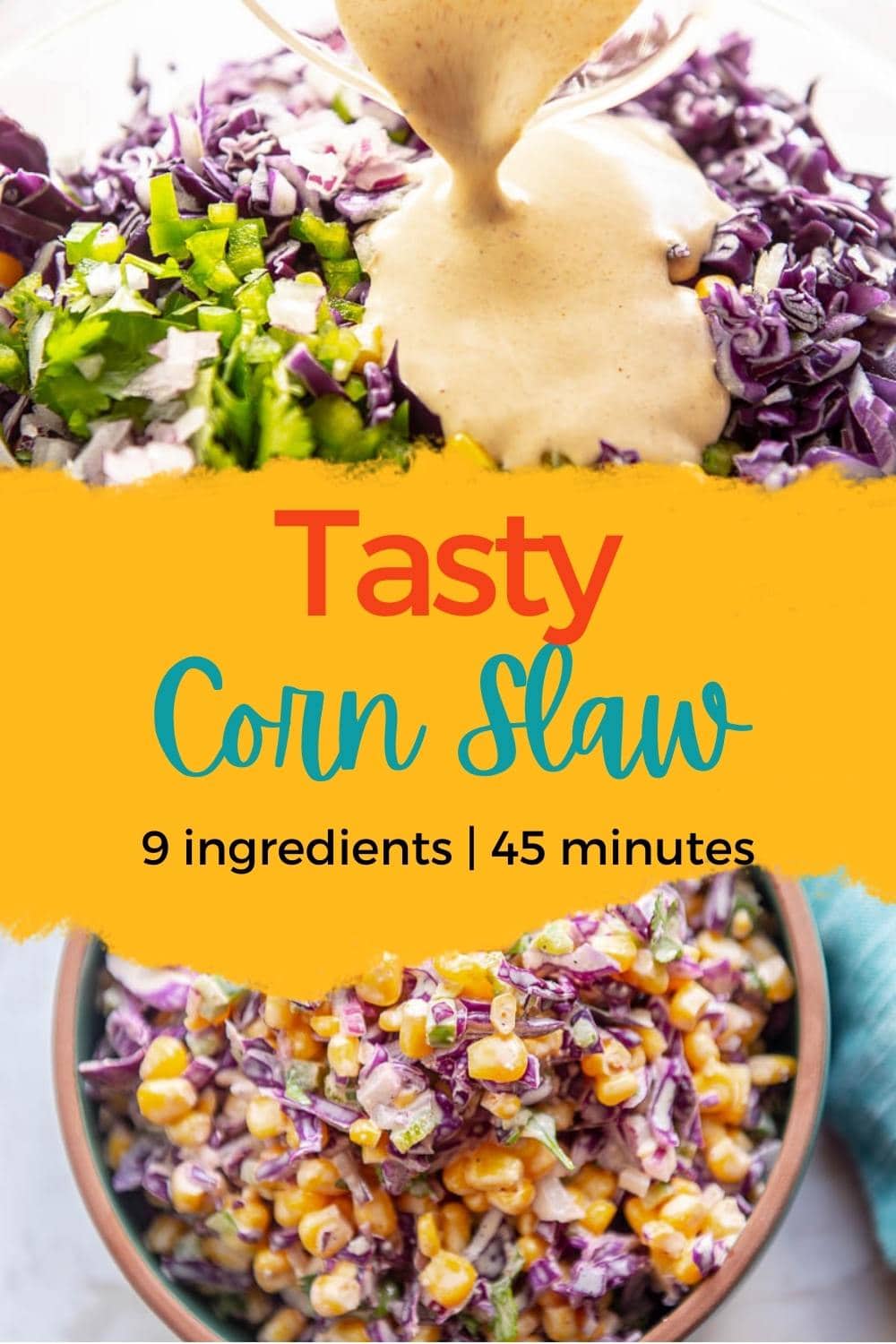 Corn Slaw - Garnished Plate