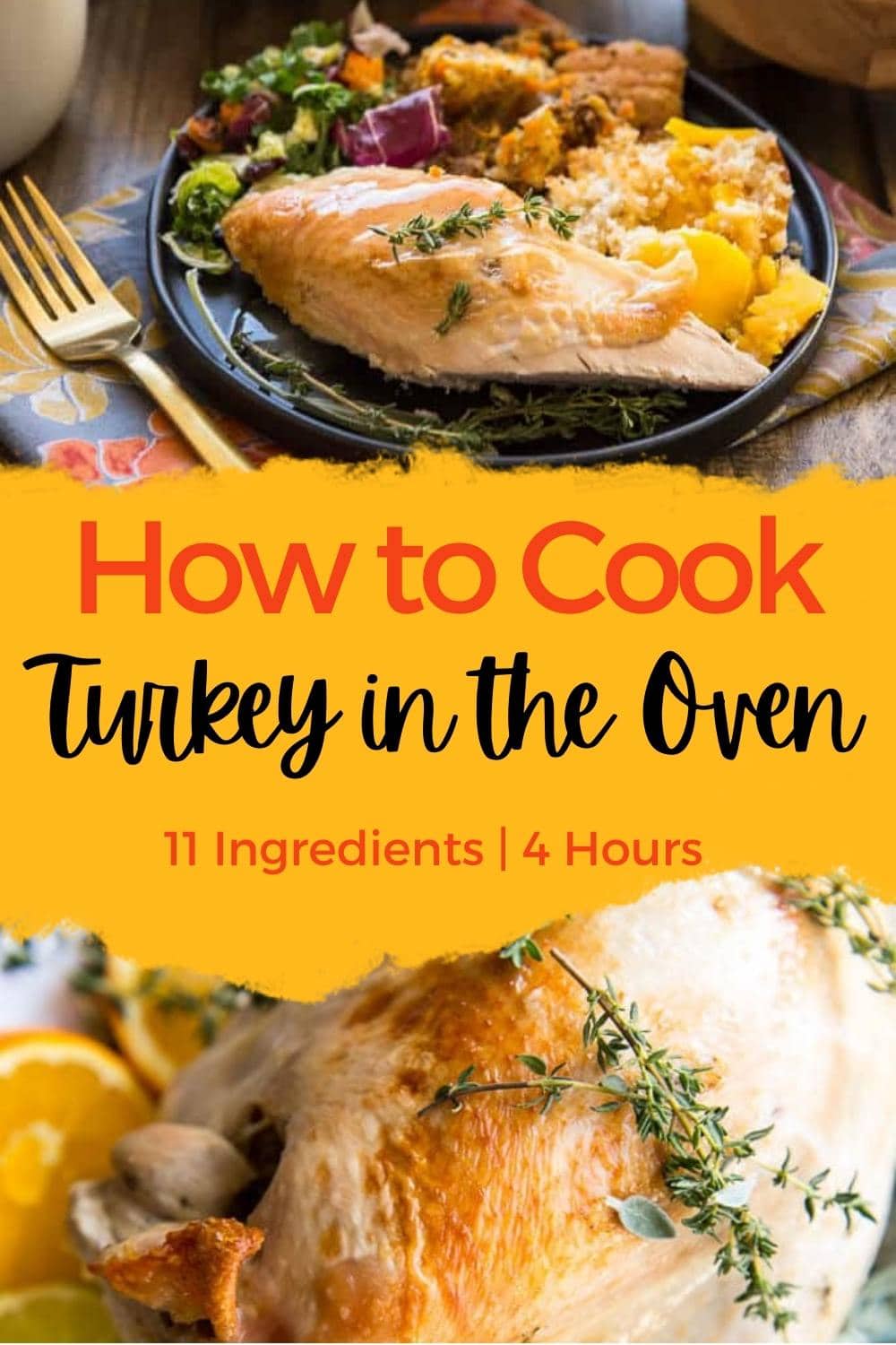 How to Cook a Turkey in the Oven - Garnished Plate