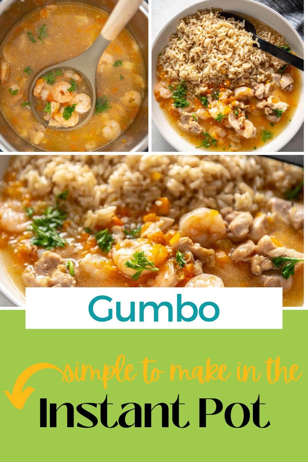 Instant Pot Gumbo - Garnished Plate