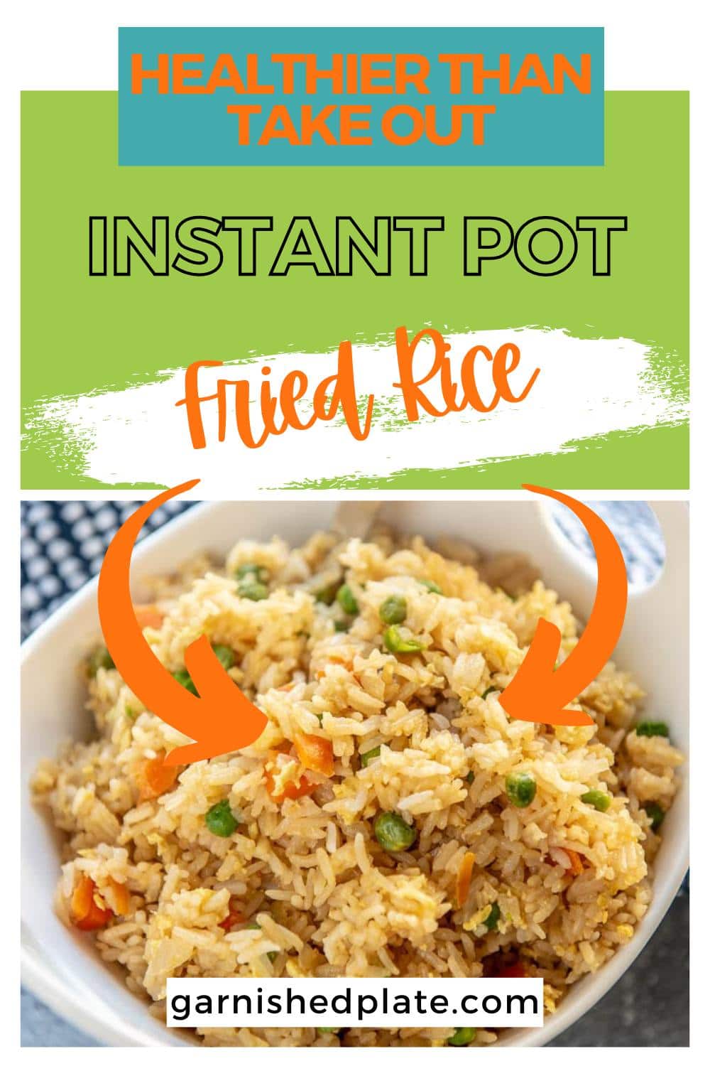 Instant Pot Fried Rice - Garnished Plate