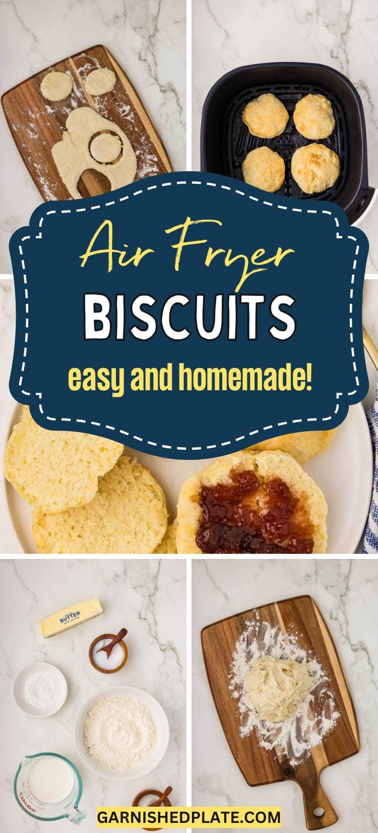Easy Homemade Air Fryer Biscuits - Garnished Plate