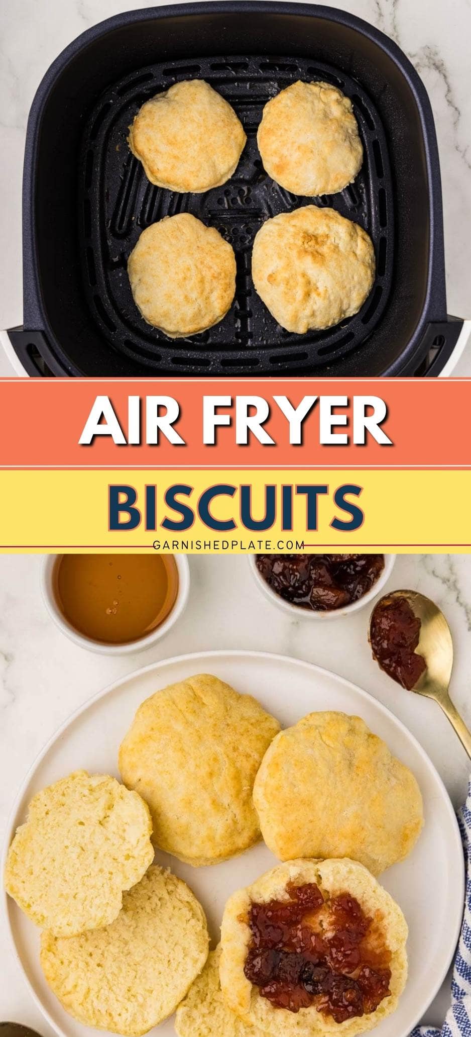 Easy Homemade Air Fryer Biscuits - Garnished Plate