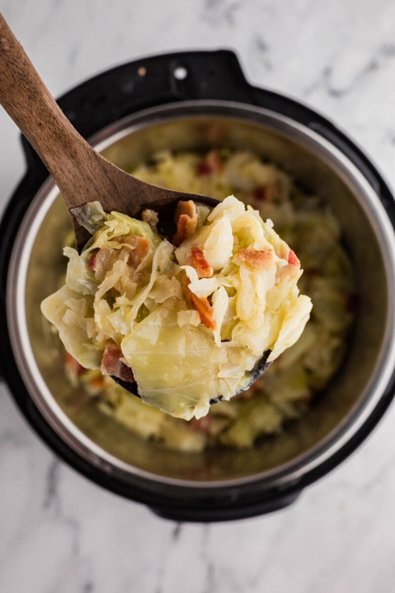 Instant Pot Cabbage (With Bacon!) - Garnished Plate