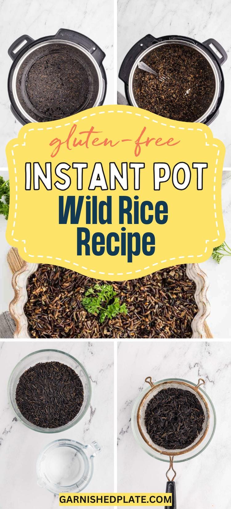 Instant Pot Wild Rice Recipe - Garnished Plate