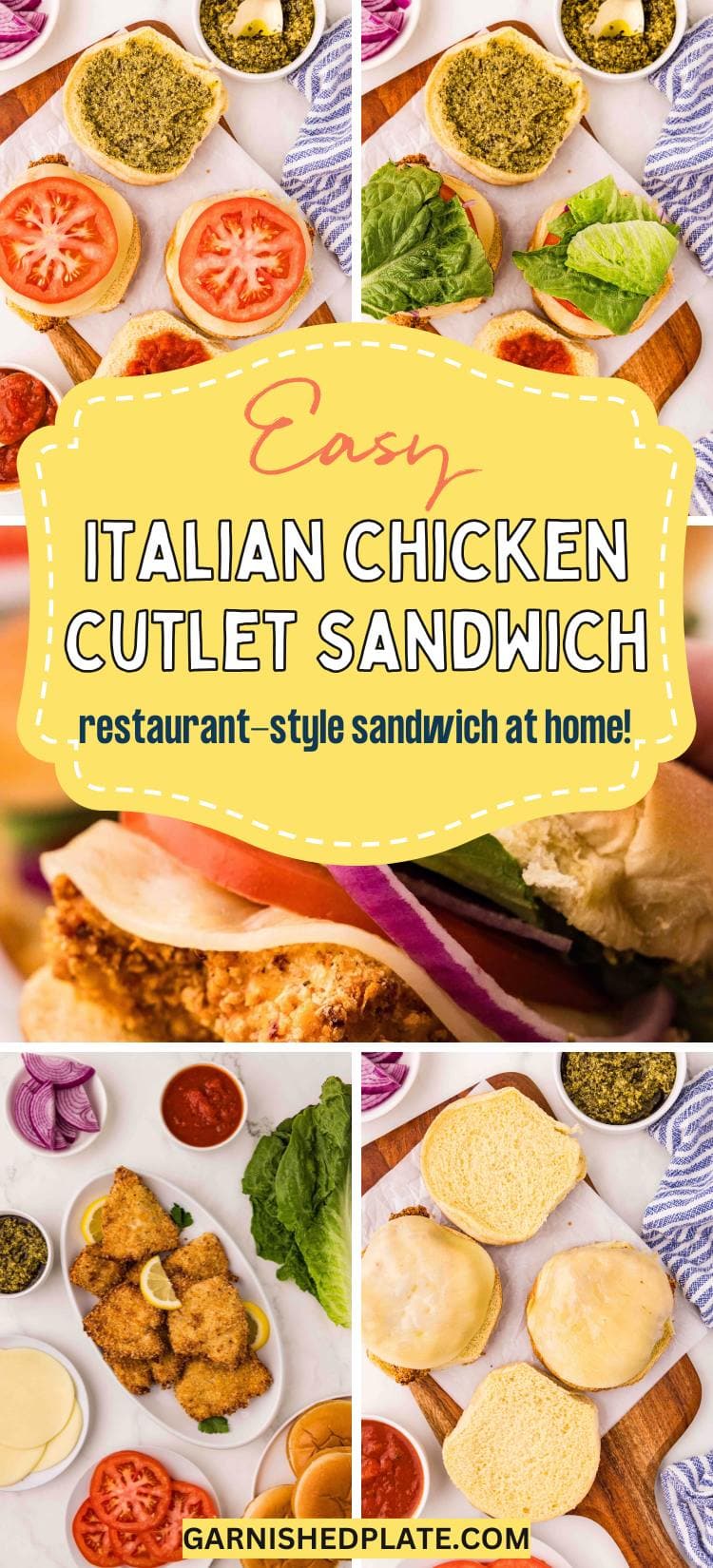 Easy Italian Chicken Cutlet Sandwich - Garnished Plate