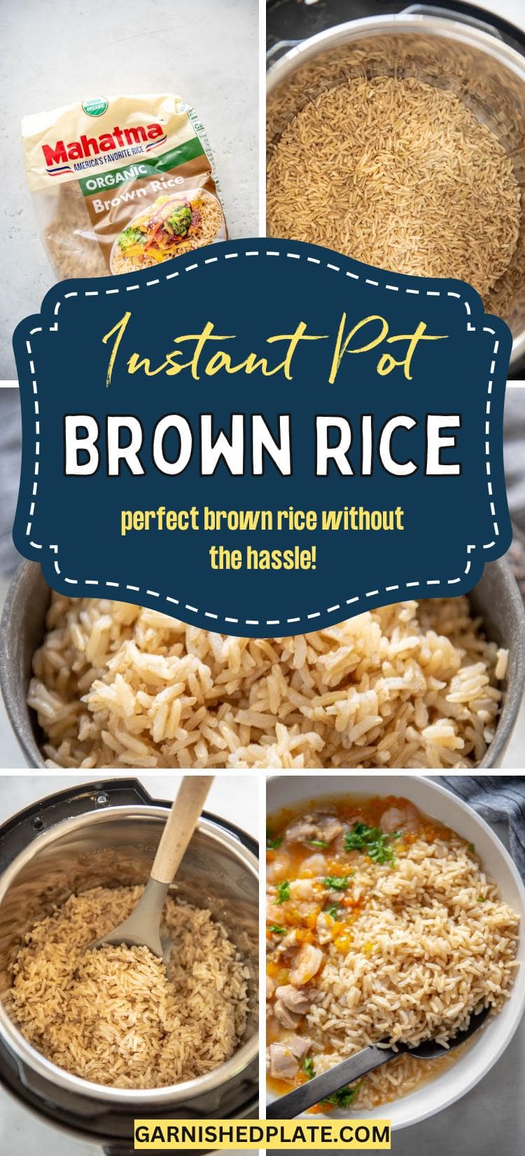 Instant Pot Brown Rice - Garnished Plate